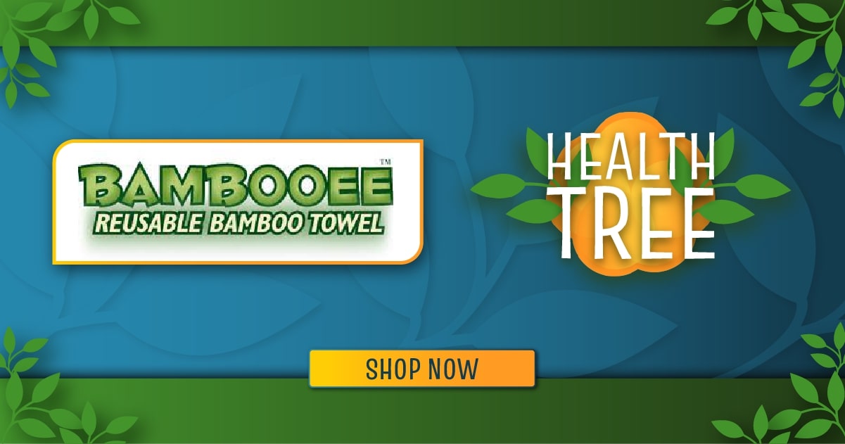 Bambooee Reusable Bamboo Sweeps Roll with Scrubbing Dots 15 Single ...