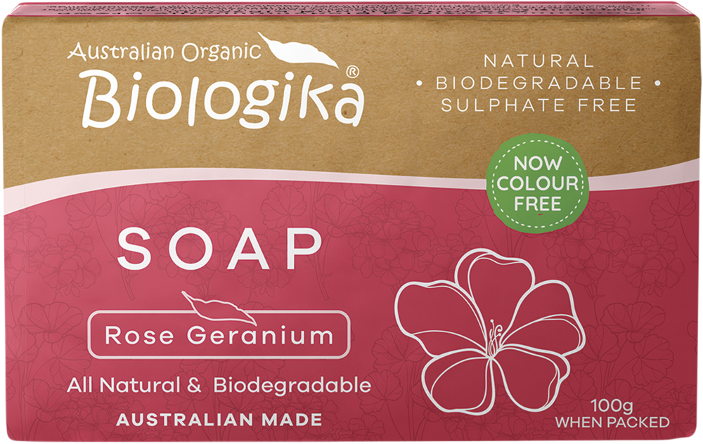 BIOLOGIKA Soap Rose Geranium - 100g | Health Tree Australia