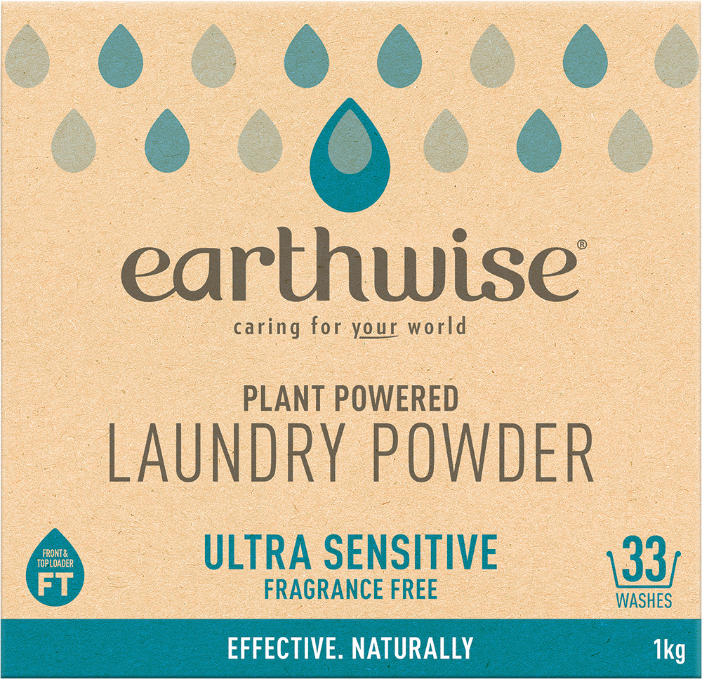 EARTHWISE Laundry Powder Fragrance Free - 1kg | Health Tree Australia