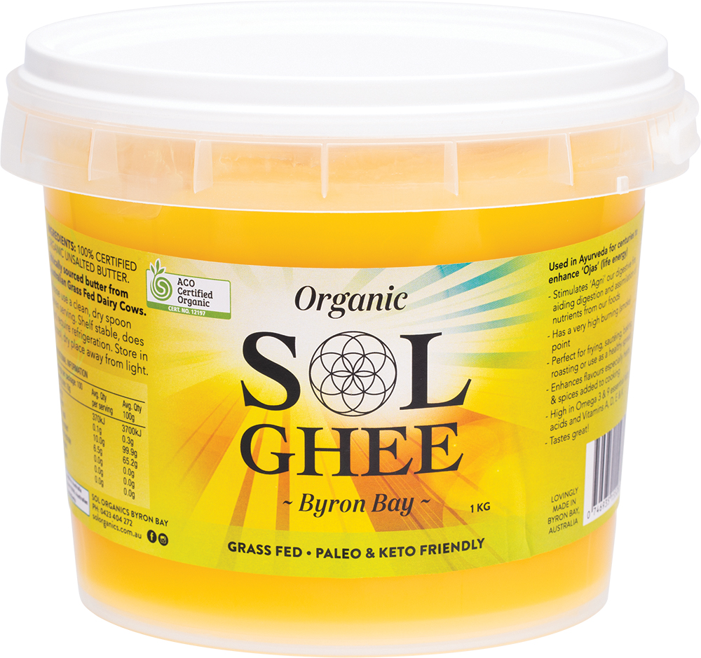 SOL ORGANICS Organic Ghee - 1kg | Health Tree Australia